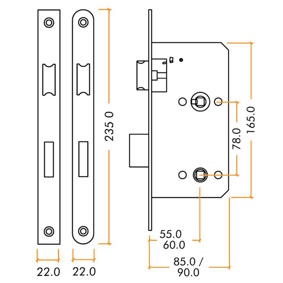 Heavy Duty Architectural DIN Bathroom Lock Case (DDA) – Satin Stainless ...