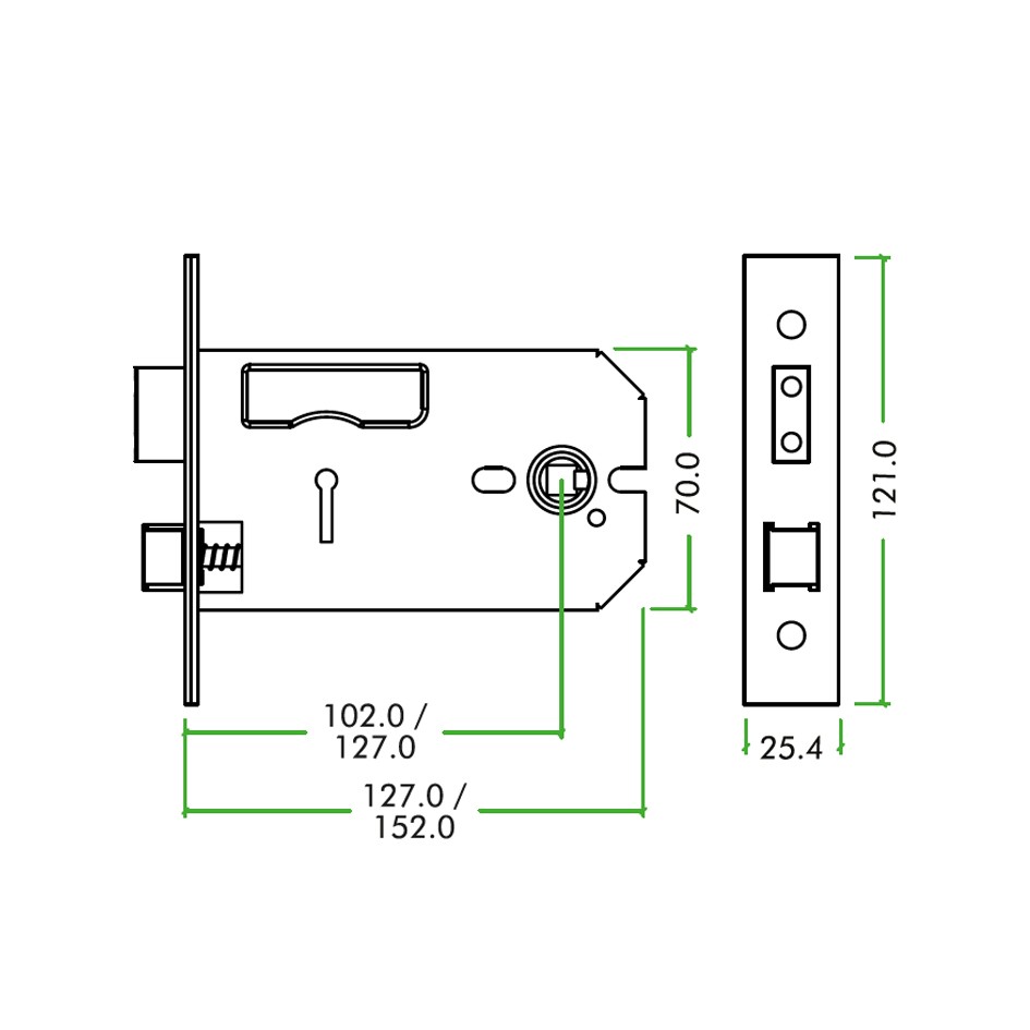 Anti-tarnish Brass Horizontal 3 Lever Mortice Sash Lock | Poole Waite & Co. Ltd.