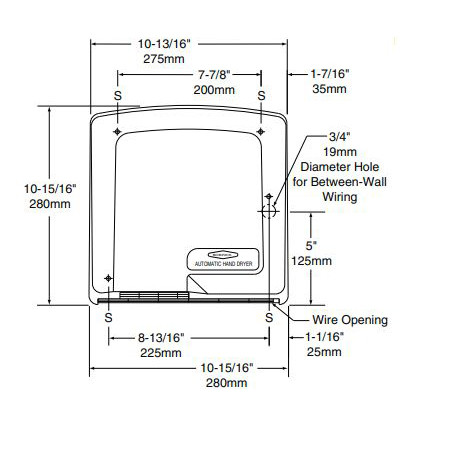 Bobrick B-710E CompacDryer™ Surface-Mounted Hand Dryer