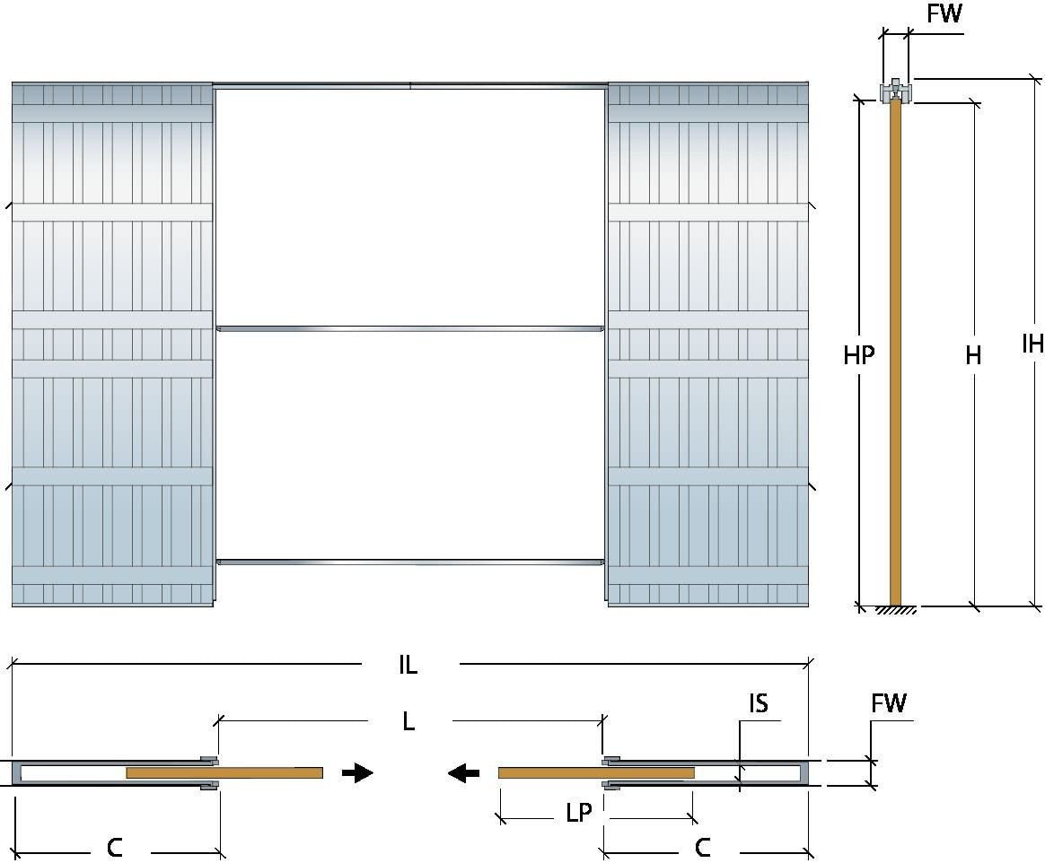 Pocket Door System – Double Door Imperial Size