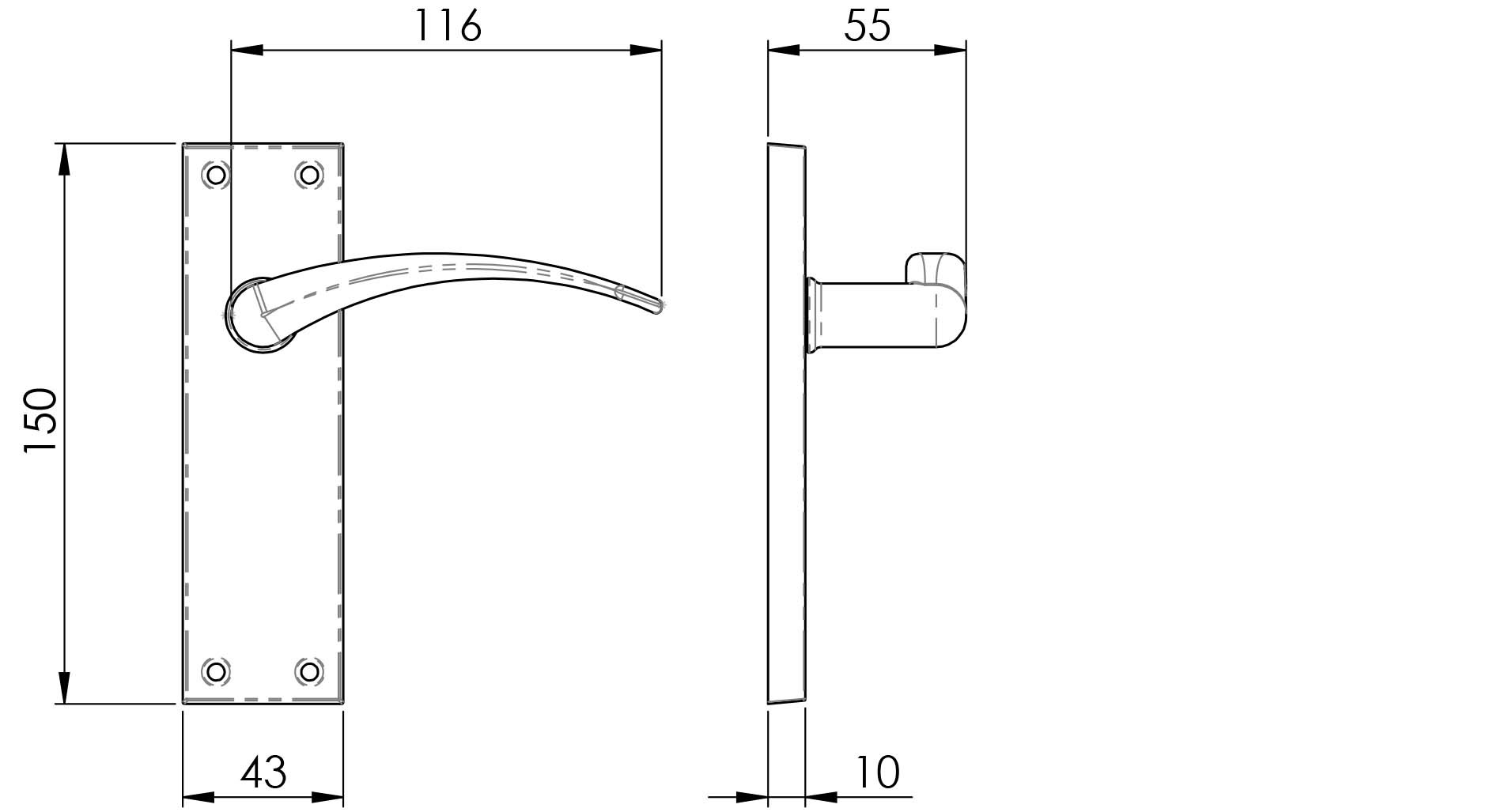 Carlisle Brass Wing Lever on Plate - Satin Chrome Plate | Poole Waite ...