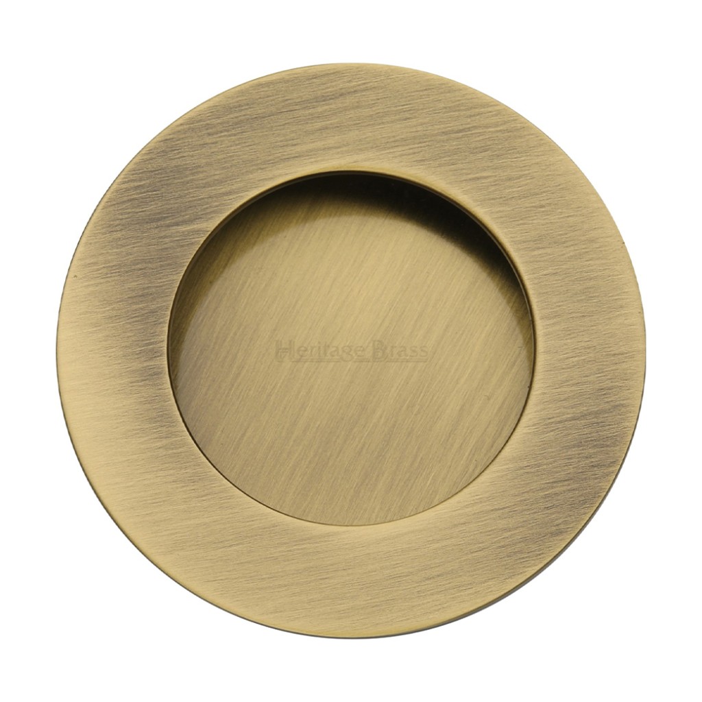 M Marcus Heritage Brass Round Flush Pull 63mm