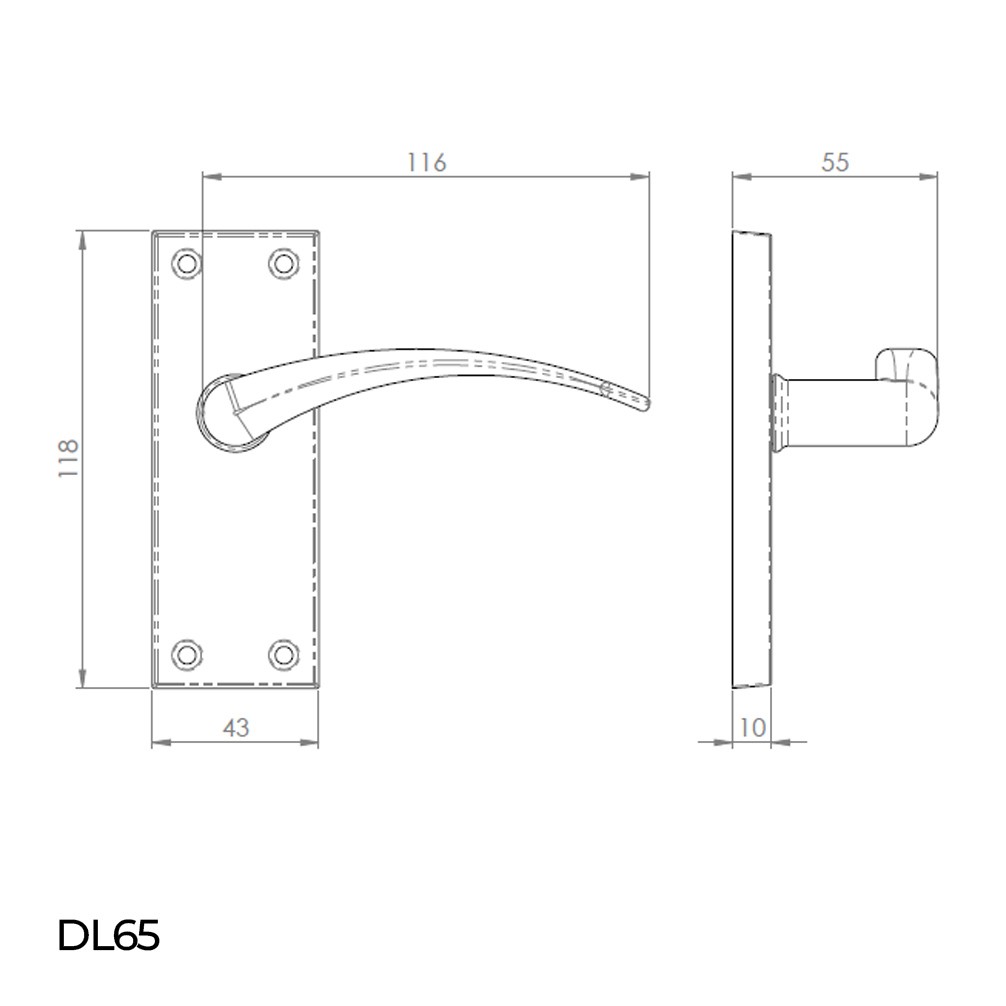 Carlisle Brass Wing Lever on Plate - Satin Chrome Plate | Poole Waite ...