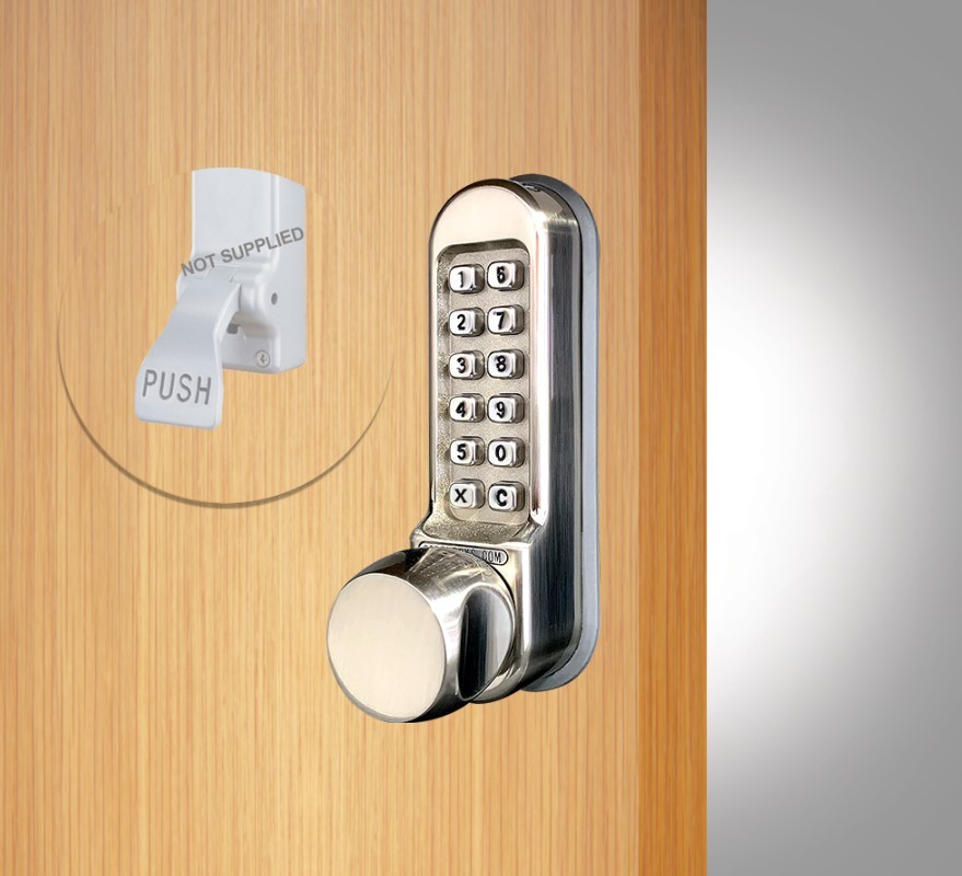 Codelocks CL500 & CL505 Panic Outside Access Device – Satin Stainless Steel | Poole Waite & Co. Ltd.