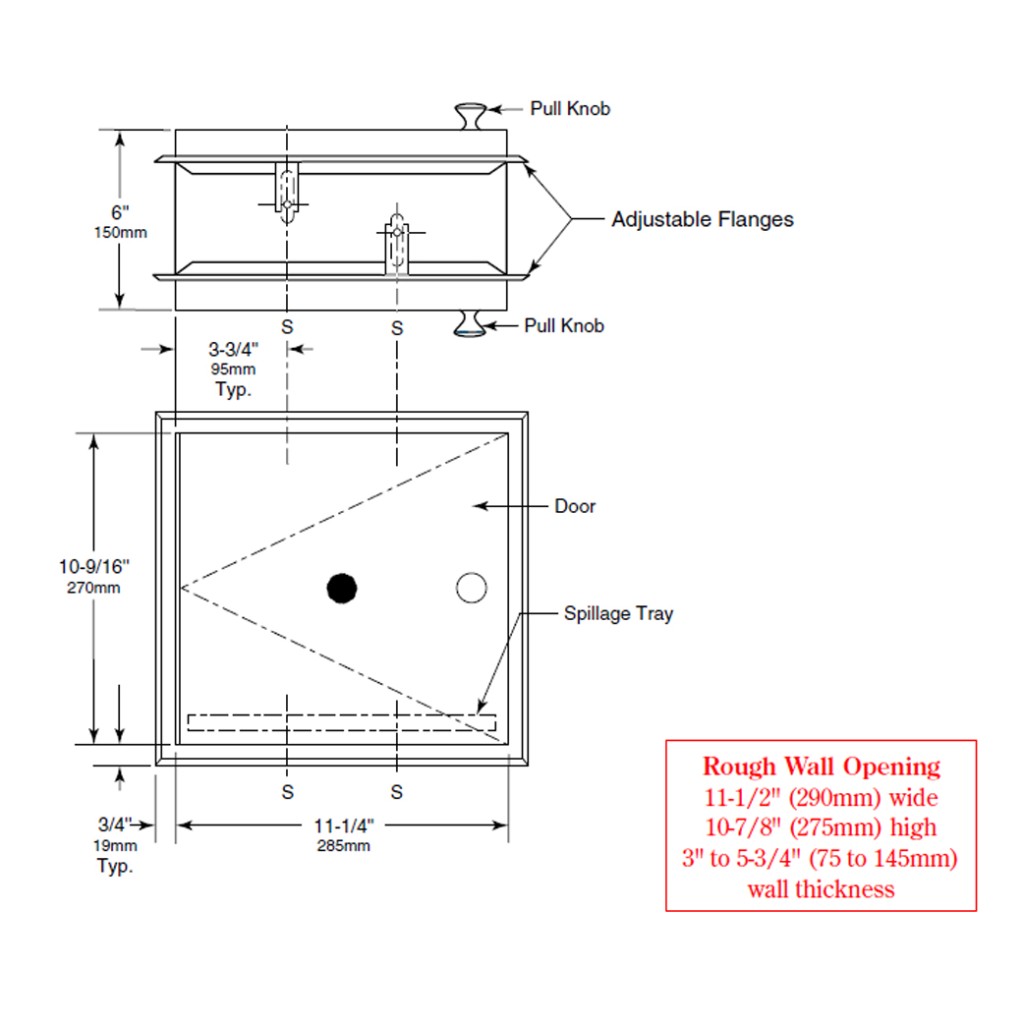 Bobrick B-505 Recessed Specimen Pass-Thru Cabinet | Poole Waite & Co. Ltd.