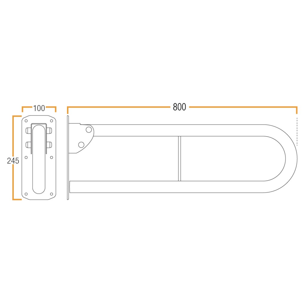 Double Arm Hinged Support Drop Down Rail – Satin Stainless Steel ...