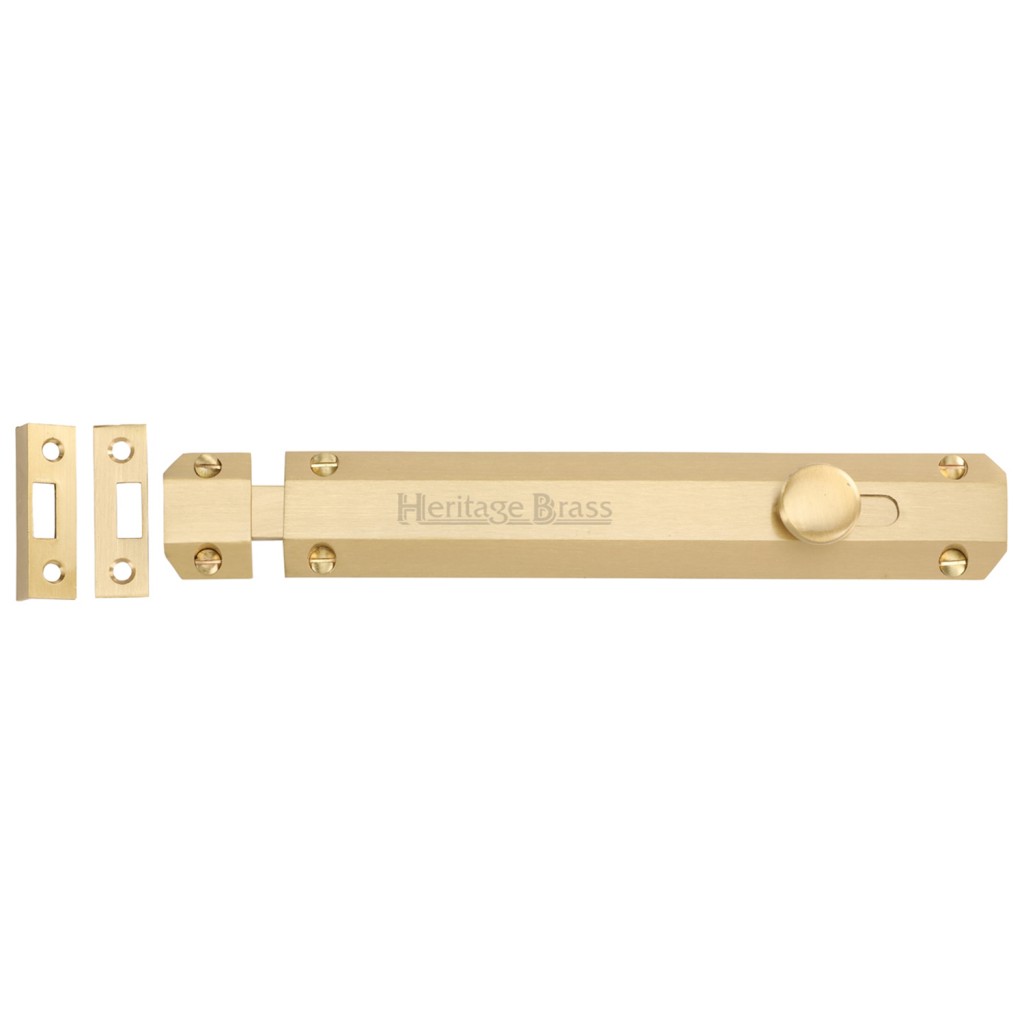 Heritage Brass Door Bolt Flat – 200mm | Poole Waite & Co. Ltd.