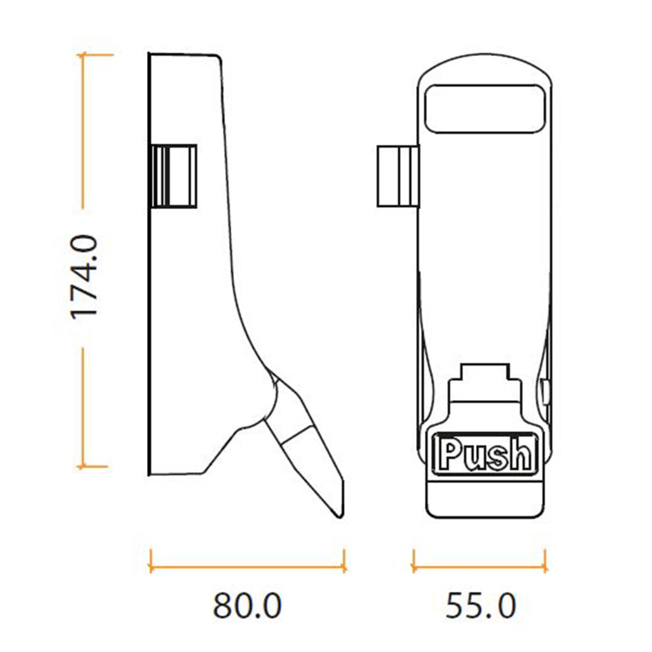 Panic Push Pad for Single Doors – Satin Stainless Steel Effect | Poole ...