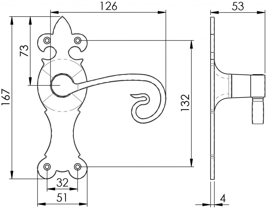 Carlisle Brass Curly Tail Lever on Plate - Antique Black | Poole Waite ...