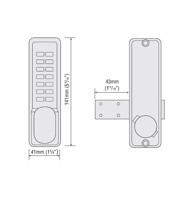 Codelock CL100 Light Duty Surface Deadbolt Mechanical Digital Door Lock ...