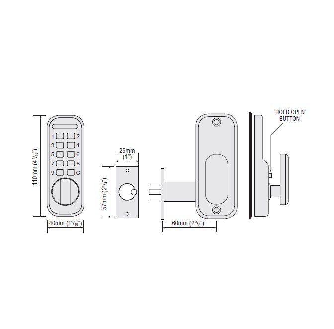 Codelocks CL50 Light Duty Mechanical Push Button Digital Door Lock – Silver | Poole Waite & Co. Ltd.