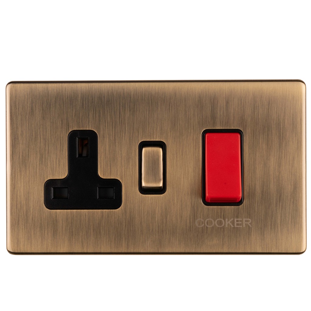 Carlisle Brass Eurolite Concealed 45 Amp Double Pole Cooker Unit Switch ...