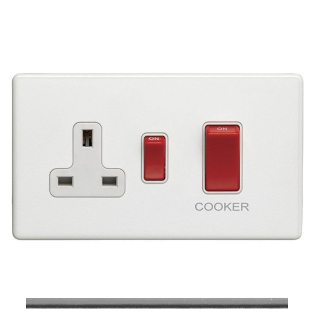 Carlisle Brass Eurolite Concealed 45 Amp Double Pole Cooker Unit Switch ...