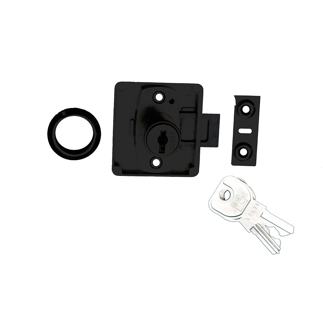 Universal Cylinder Cupboard Lock – Matt Black | Poole Waite & Co. Ltd.