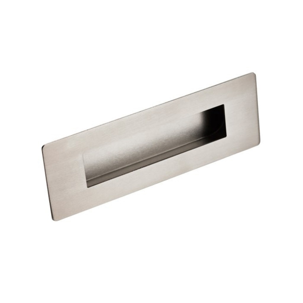 Satin Stainless Steel Rectangular Flush Pull 180mm x 60mm | Poole Waite & Co. Ltd.