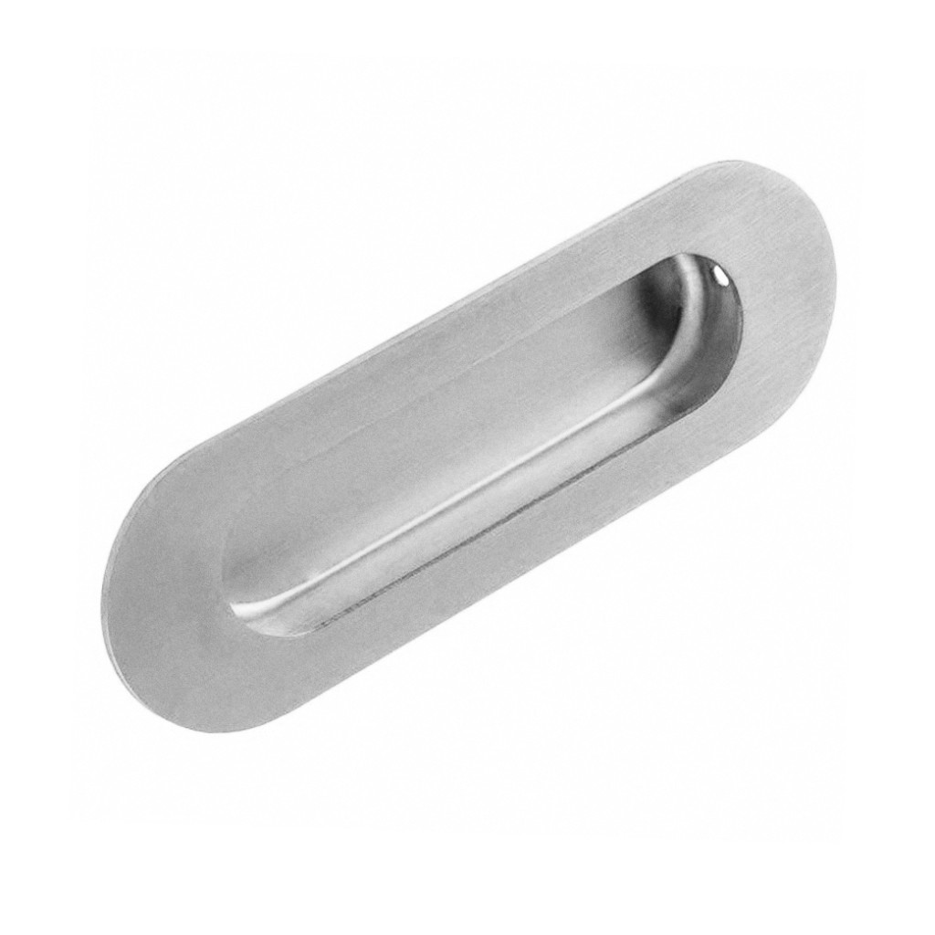 Satin Stainless Steel Radius Flush Pull 120 x 40mm | Poole Waite & Co. Ltd.