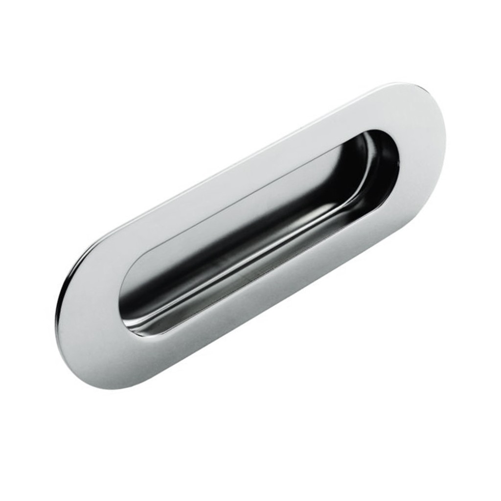 Polished Stainless Steel Radius Flush Pull 120 x 40mm | Poole Waite ...