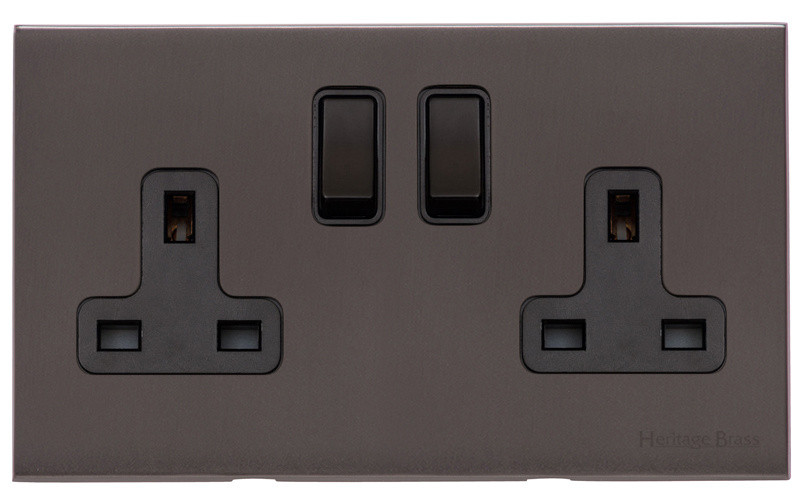 M Marcus Heritage Brass Windsor Range Double Switched Socket