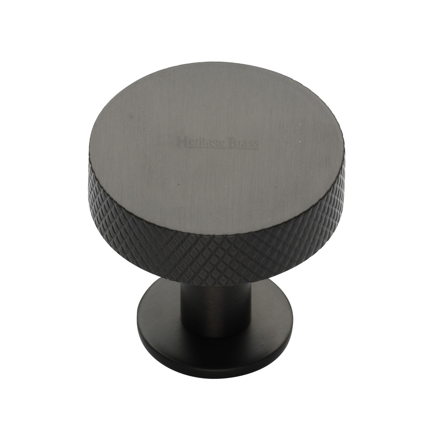 Heritage Brass Knurled Disc Design Cabinet Knob with Rose – 32mm Ø ...