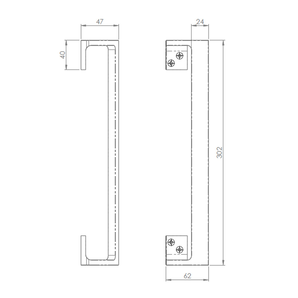 Carlisle Brass Cranked Face Fixing Pull Handle 302mm length | Poole ...