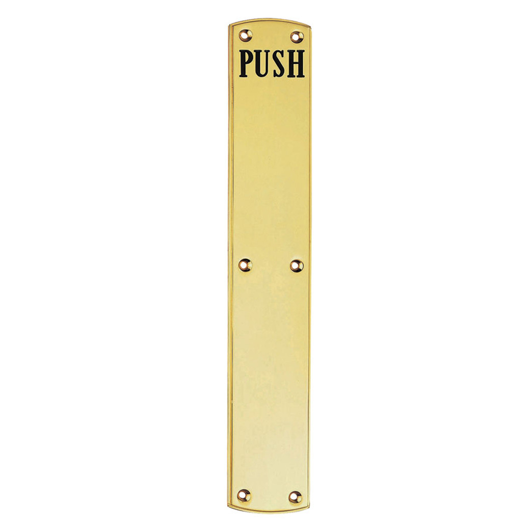 Carlisle Brass Engraved "PUSH" Push Plate 457mm x 75mm – Polished Brass ...
