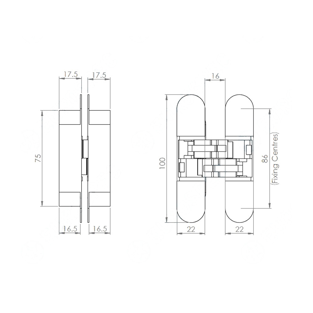 Carlisle Brass Eurospec Ceam 3D Concealed Hinge CI001129 | Poole Waite ...