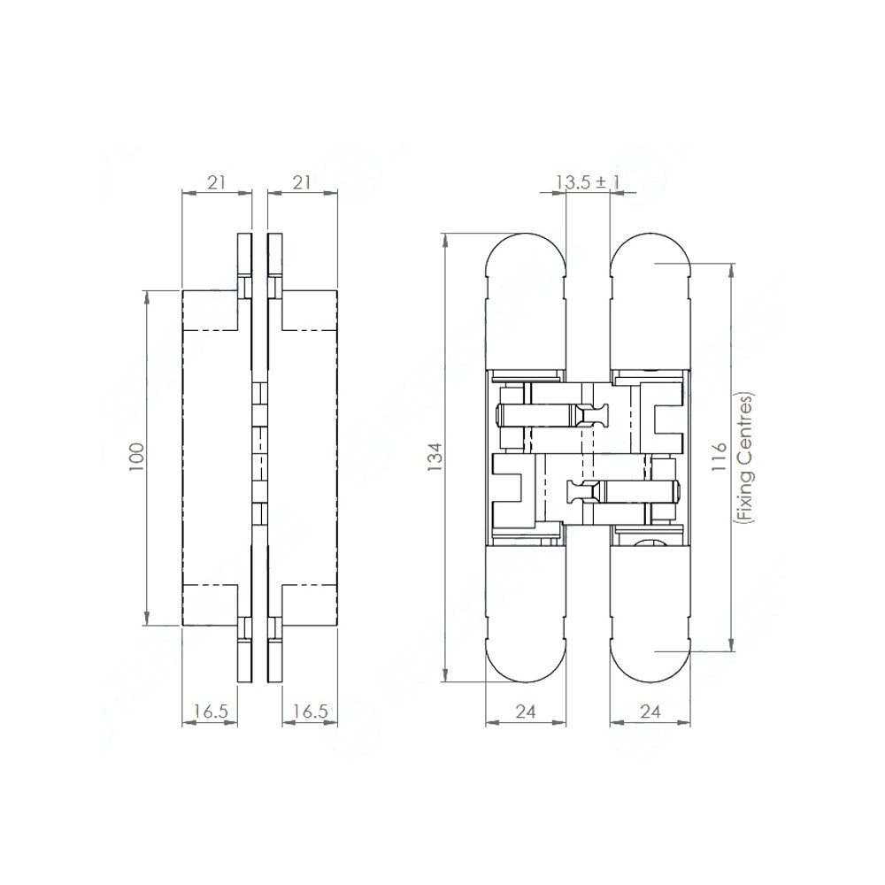 Carlisle Brass Eurospec Ceam 3D Concealed Hinge CI001130 | Poole Waite ...