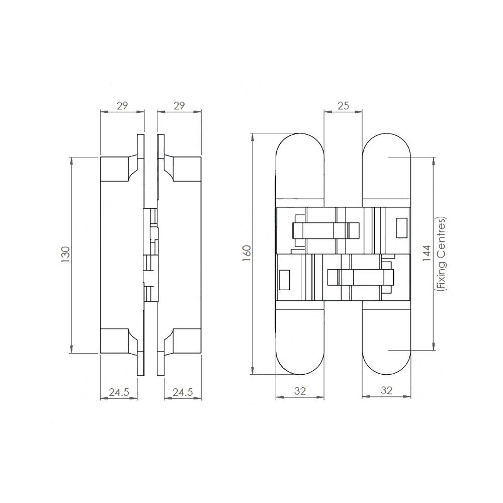 Carlisle Brass Eurospec Ceam 3D Concealed Hinge CI001131 | Poole Waite ...